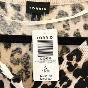 torrid | Sweaters | Nwt Torrid Leopard Button Front Cardigan Sweater ...